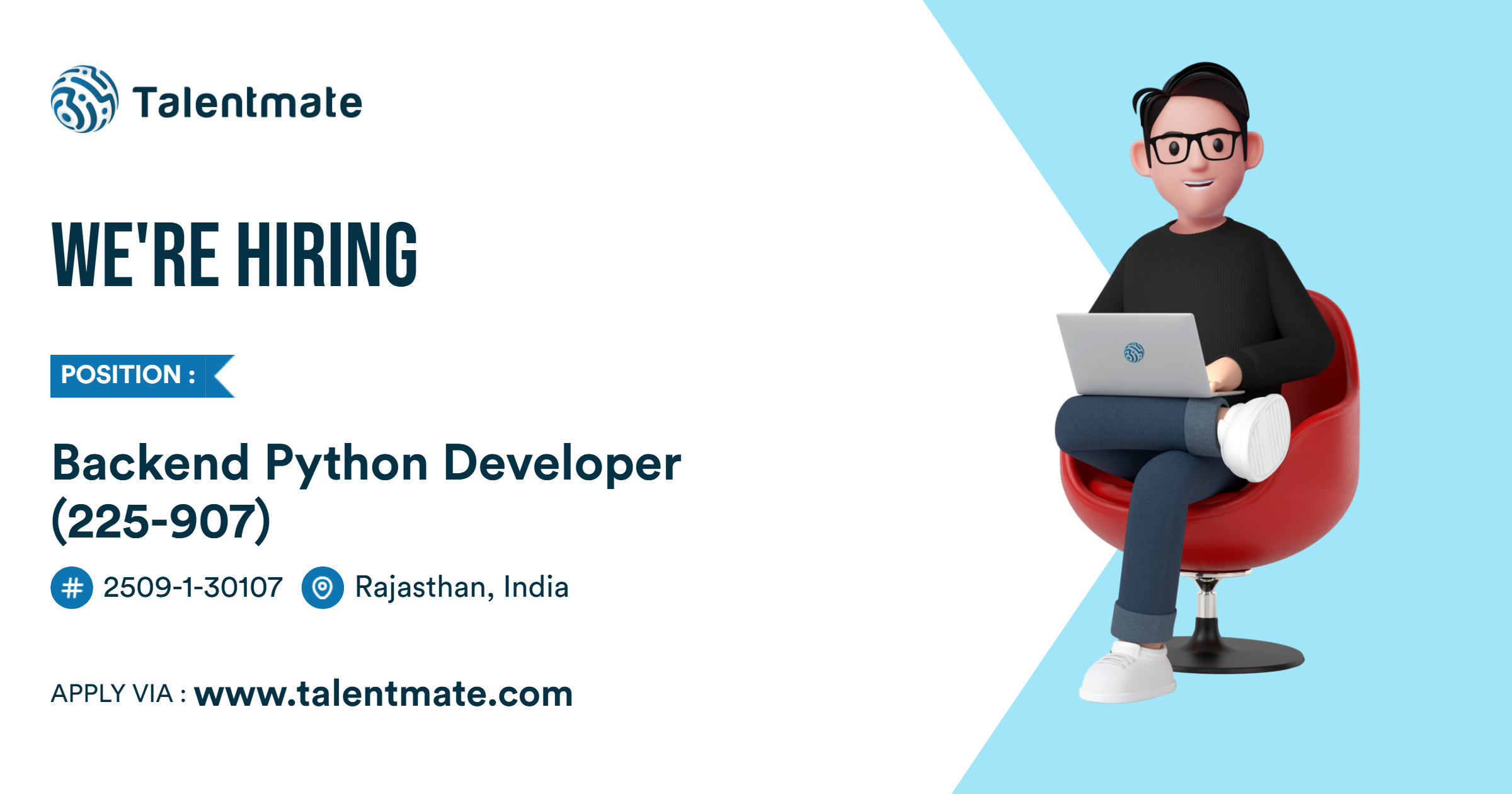 Backend Python Developer (225-907) Jobs in Rajasthan, India