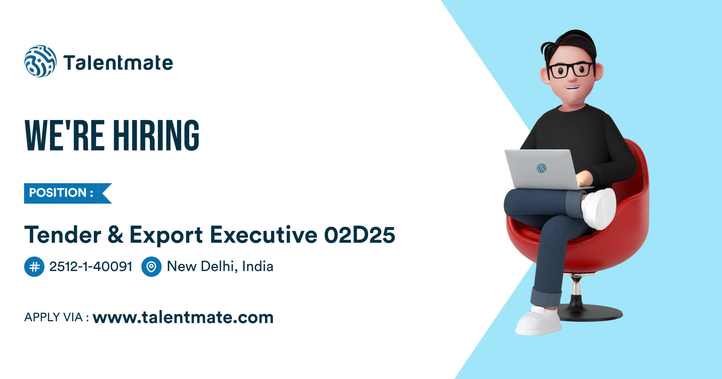 Tender & Export Executive 02D25 Jobs in New Delhi, India